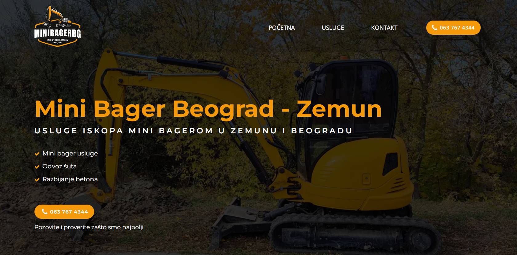 Mini Bager Beograd - Zemun - Usluge Mini Bagerom i Iznajmljivanje